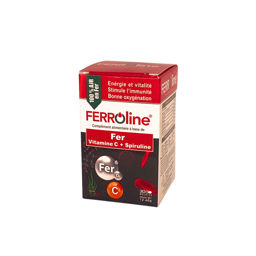 Fer Vitamine C & Spiruline 30 Gelules | FERROLINE | Beauté & Santé | Wasal