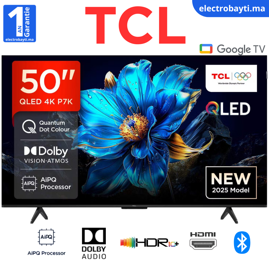 TCL - 50 GoogleTv - QLED 4K UHD - HDR10+ ,Dolby Vision - 50P7K Garantie ...