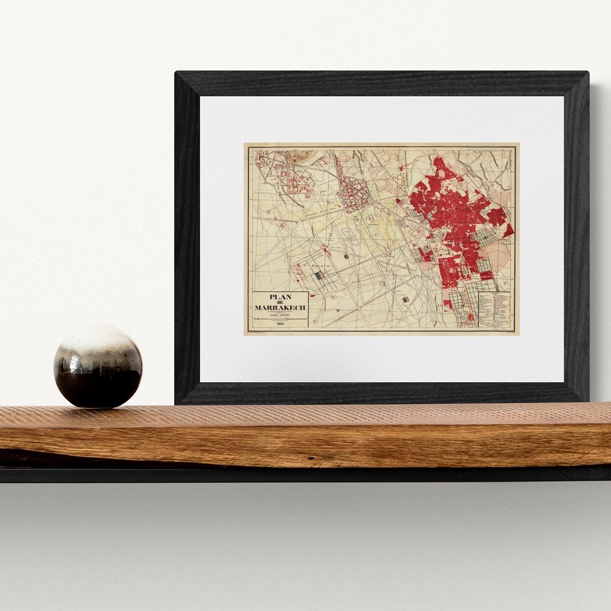 Affiche d'un plan ancien de Marrakech - 1924 | THE VINTAGE FACTORY ...