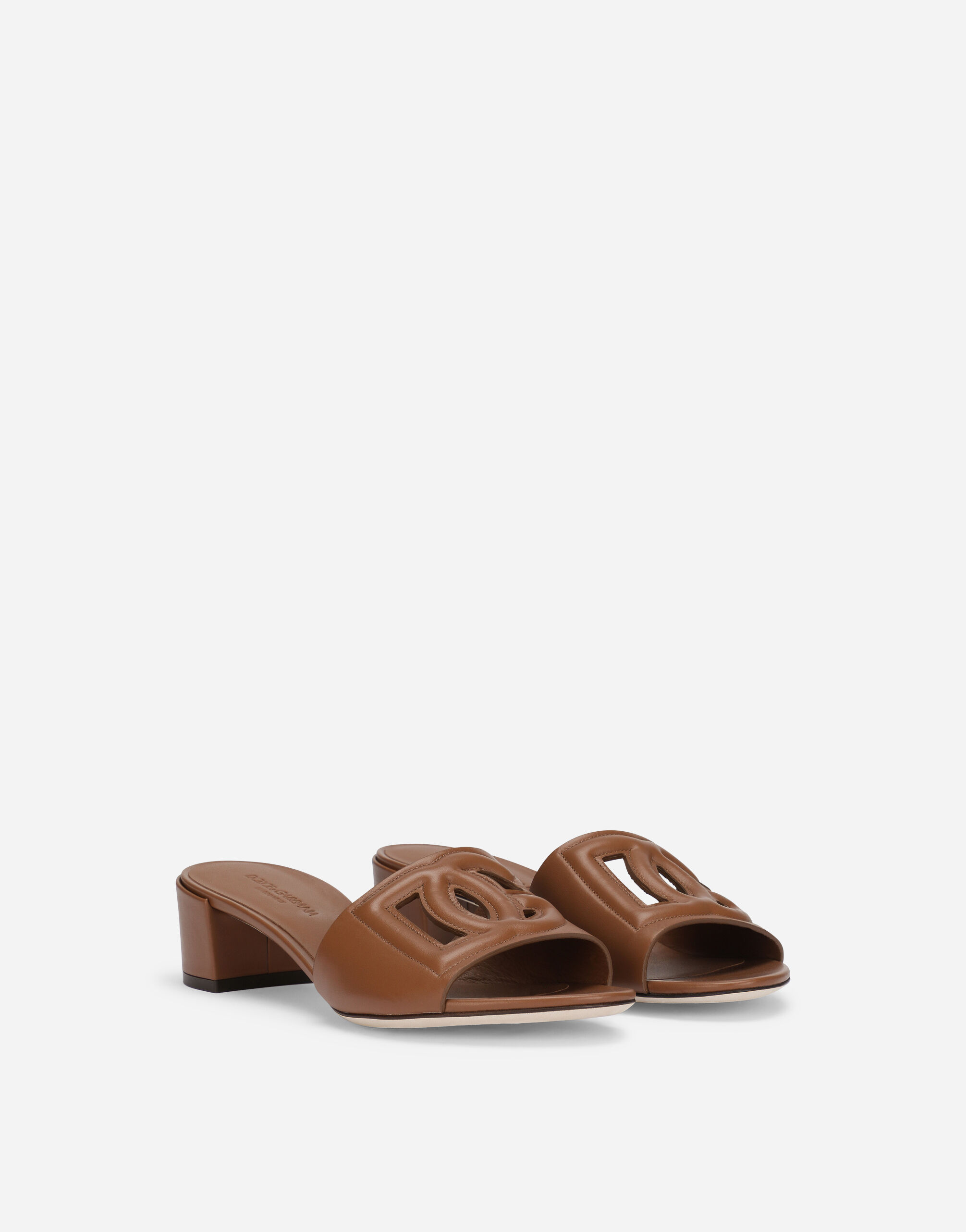 Calfskin Sliders With DG Logo | Dolce & Gabbana | Luxe | Wasal
